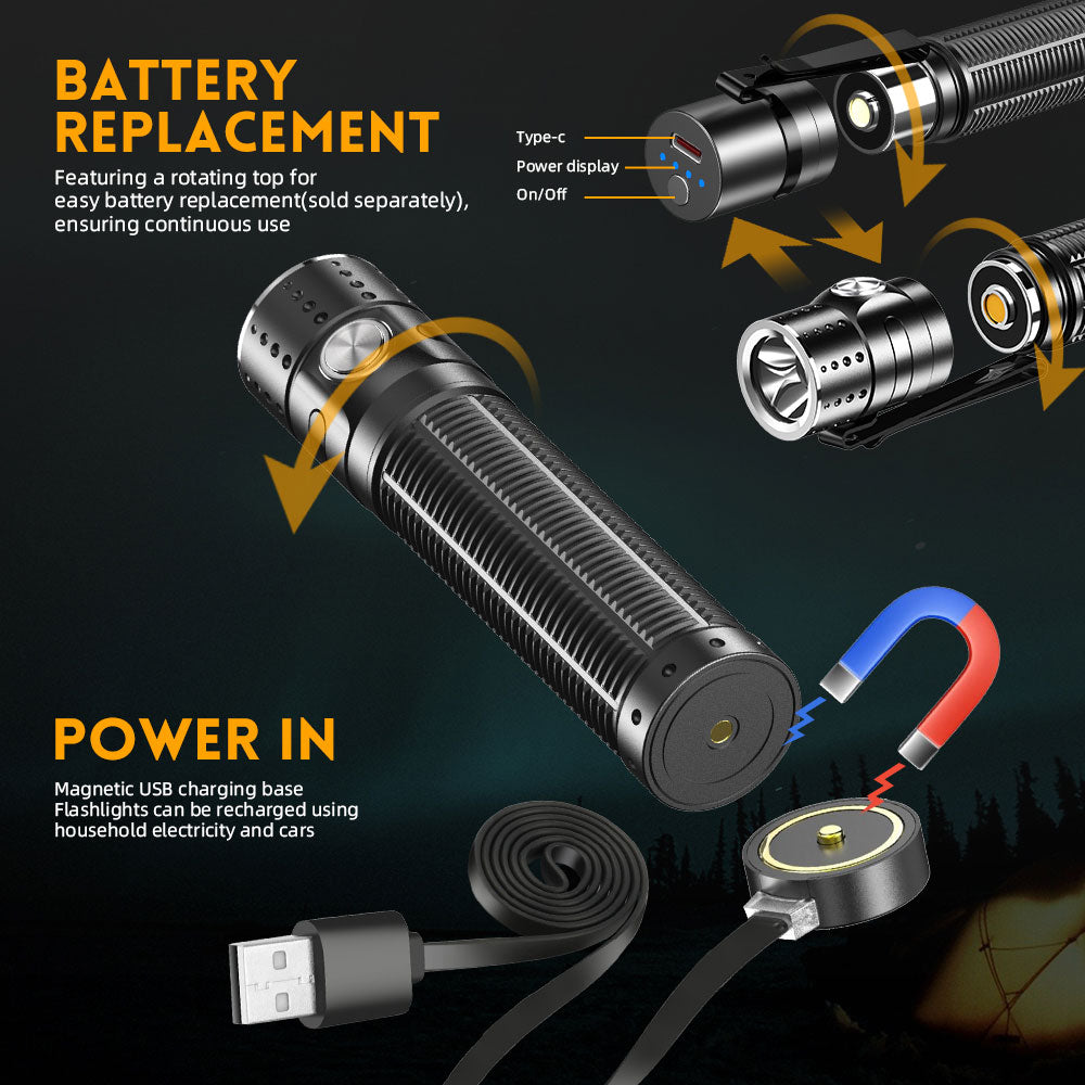 4inch HP Series 10W Wide Laser Beam Pocketable LEP Flashlight