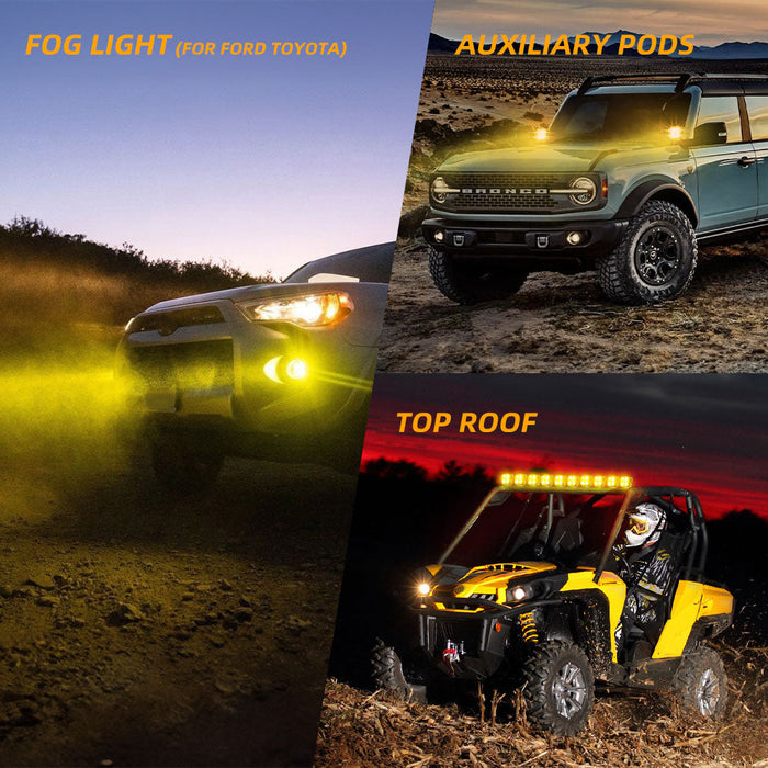 3inch LA5 Series Yellow Combo Beam Led Light Pods(Set/2pcs)