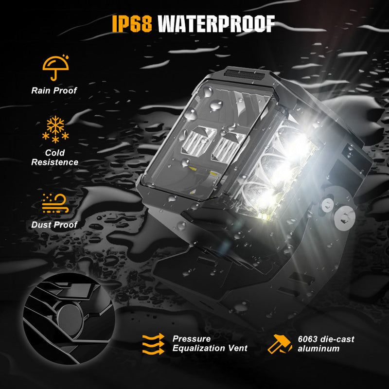 5inch V5 Series Yellow Beam Side Shooter Led Light Pods With Yellow DR