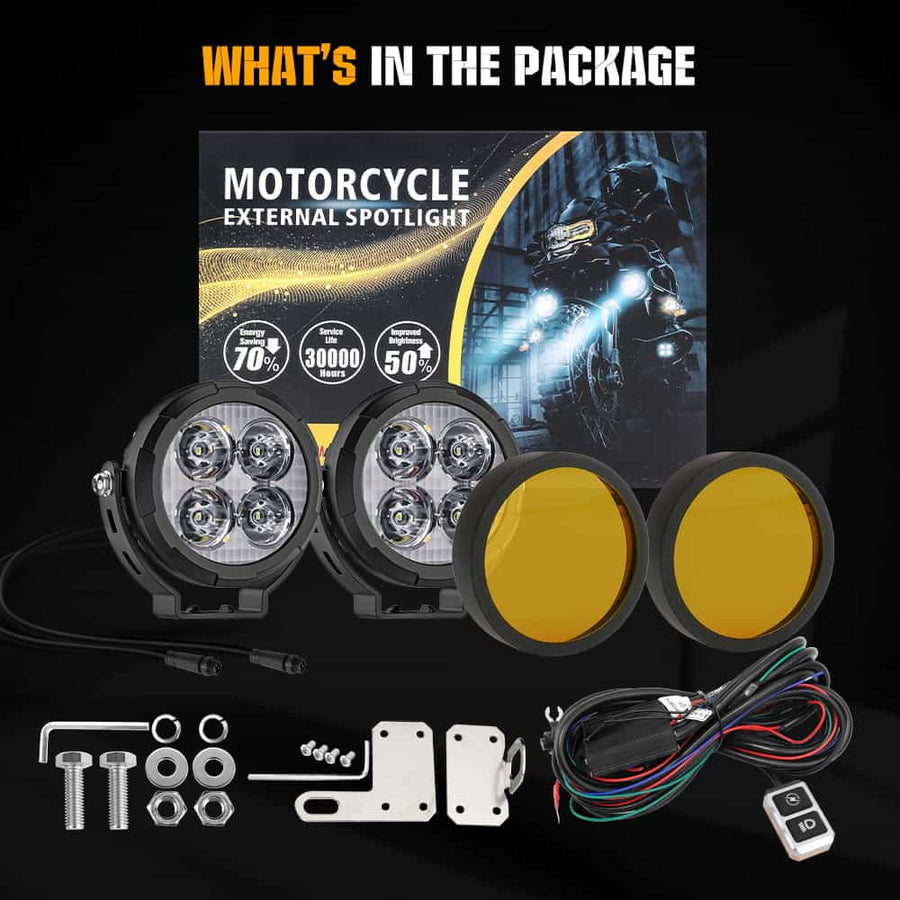 CO LIGHT 3.5inch D03 Series Motorcycle Lights With Amber Backlight(Set