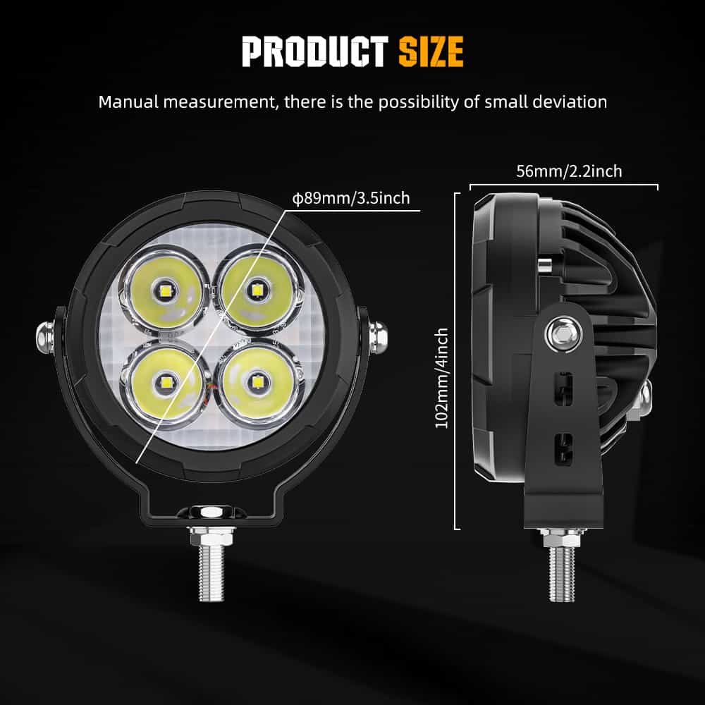 CO LIGHT 3.5inch D03 Series Motorcycle Lights With Amber Backlight(Set