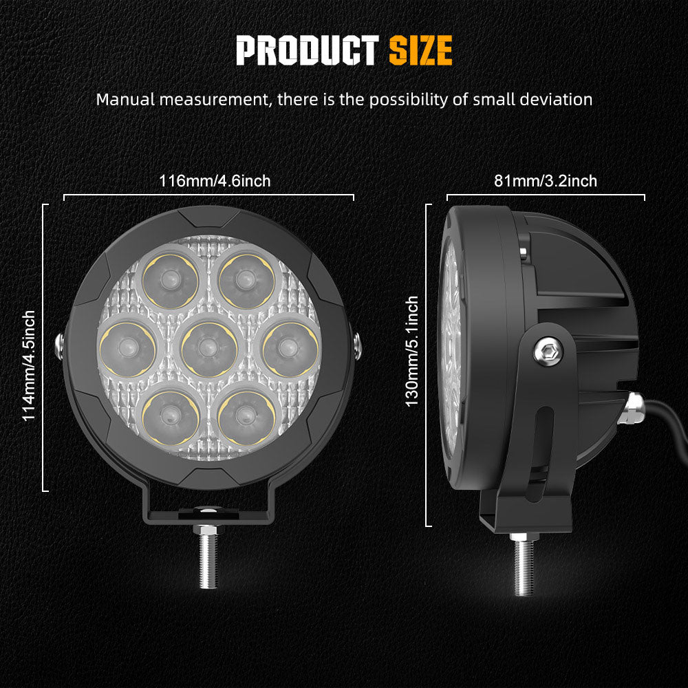 COLIGHT 4.5inch D07 Series Round Motorcycle Lights With Waterproof Wir