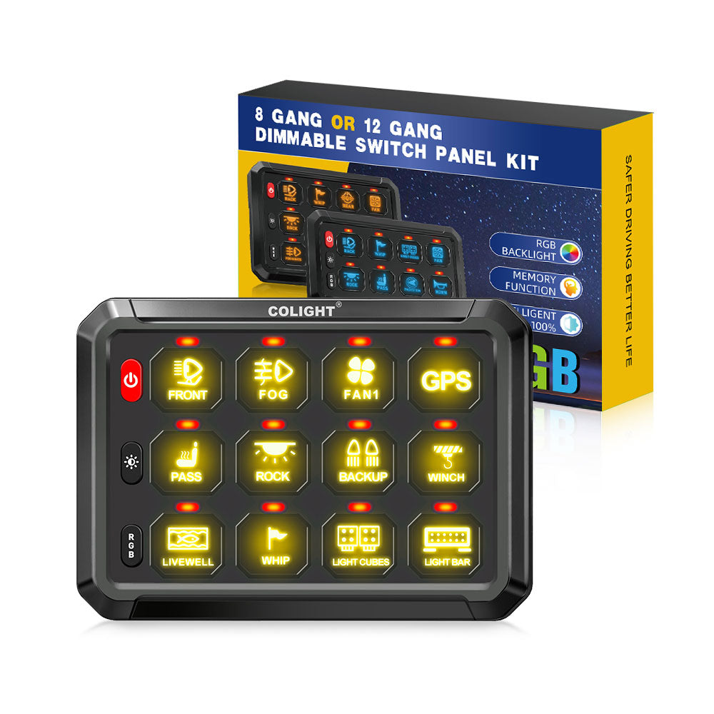 New 12 Gang RGB Switch Panel System With ACC Wire