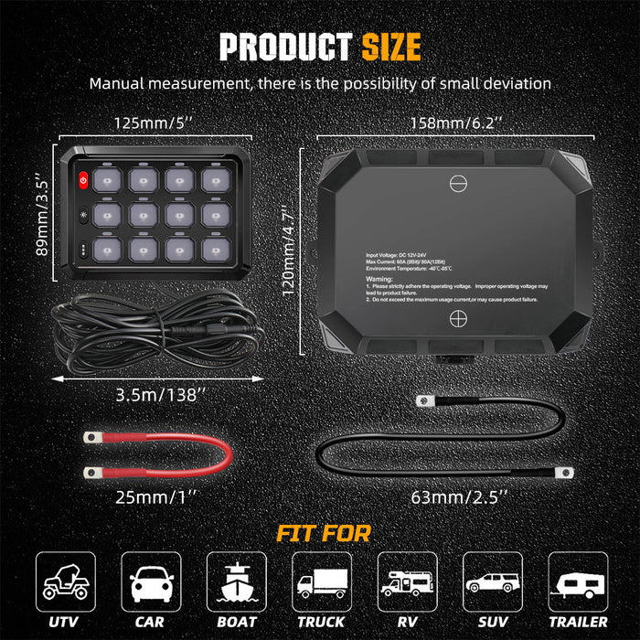 12 Gang RGB Switch Panel System